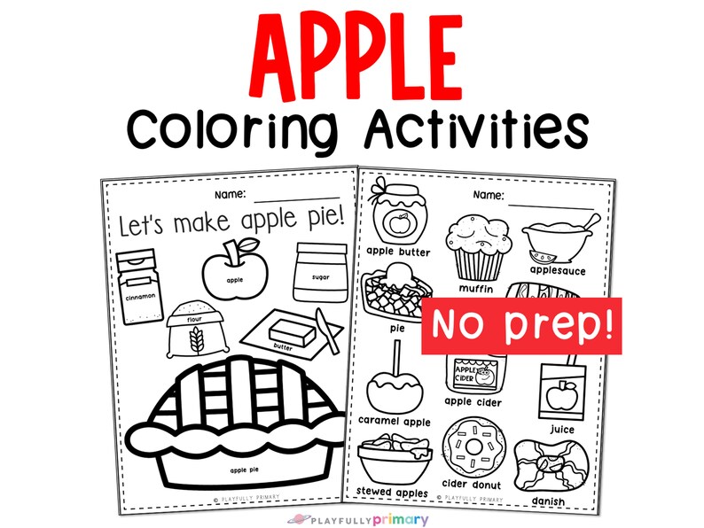 Apple Coloring Pages for Kids Life Cycle of an Apple Theme - Etsy