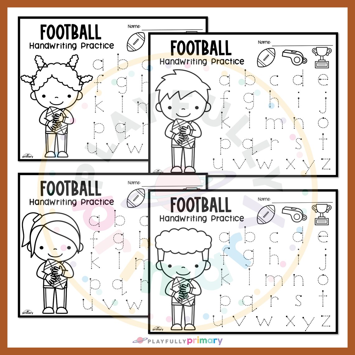 Football Alphabet Tracing Printable Handwriting Worksheet, Printable ...