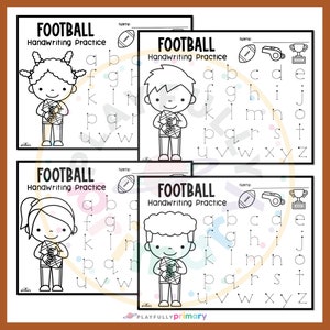 Football Alphabet Tracing Printable Handwriting Worksheet, Printable ...