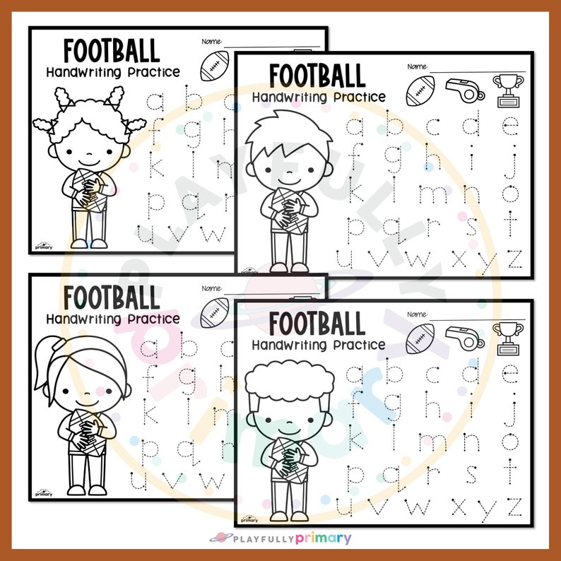 Football Alphabet Tracing Printable Handwriting Worksheet, Printable ...