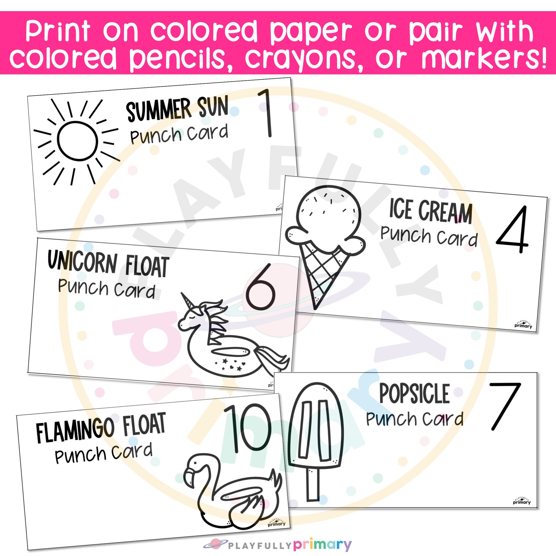 Fine Motor Hole Punch Summer Preschool Printables, Montessori Summer ...