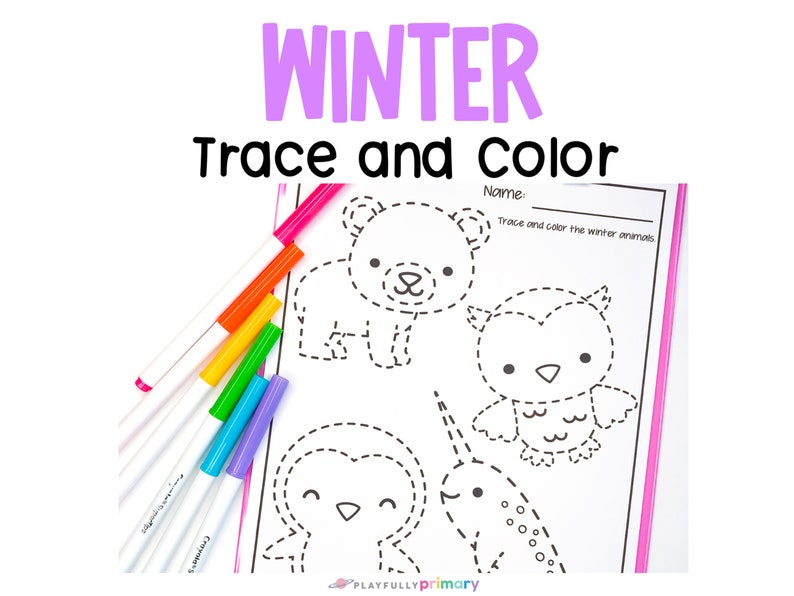Winter Tracing Practice Printable Worksheets - Winter Coloring Pages ...
