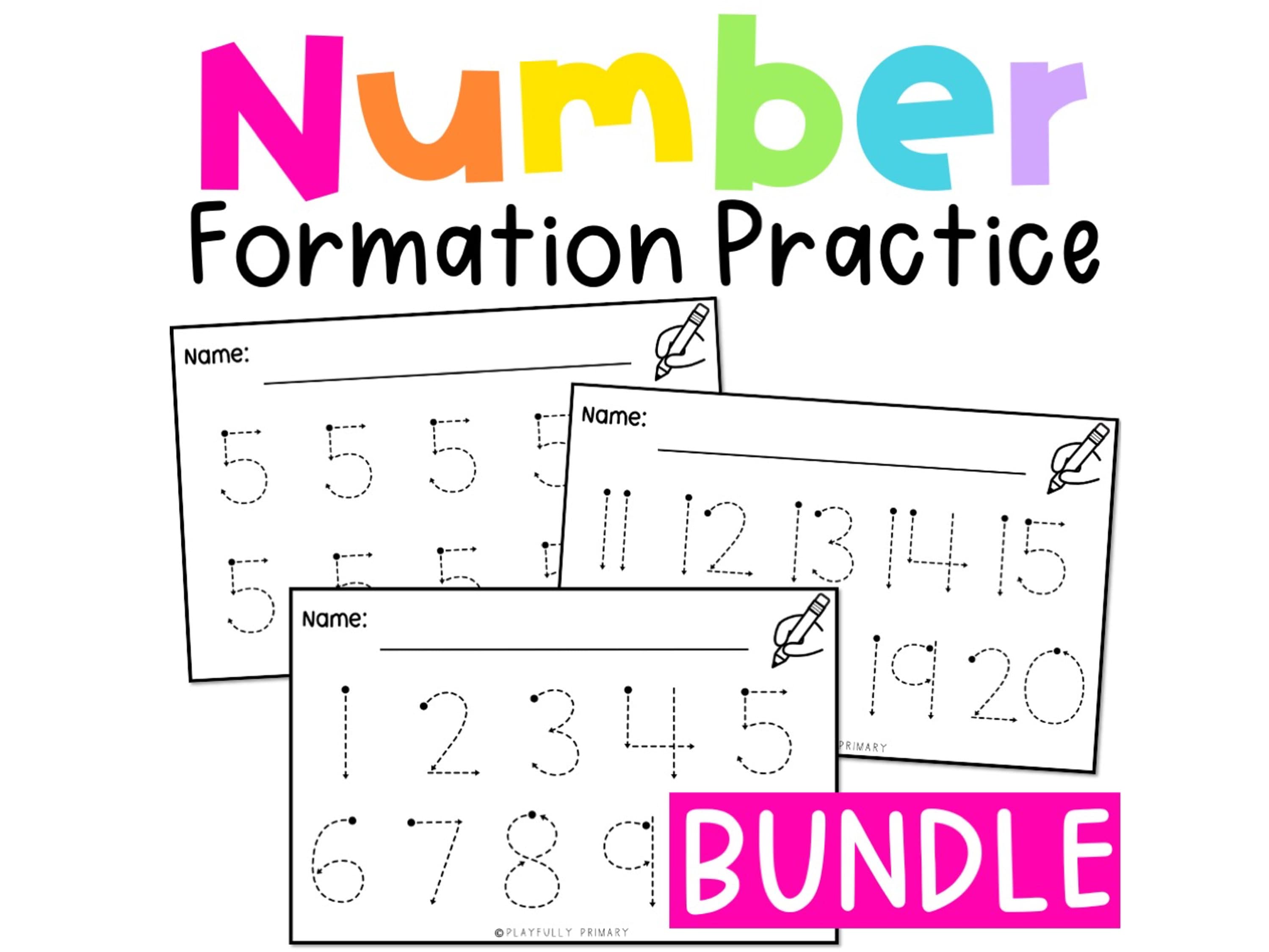 Tracing Numbers Worksheets, Printable Number Formation Sheets - Etsy
