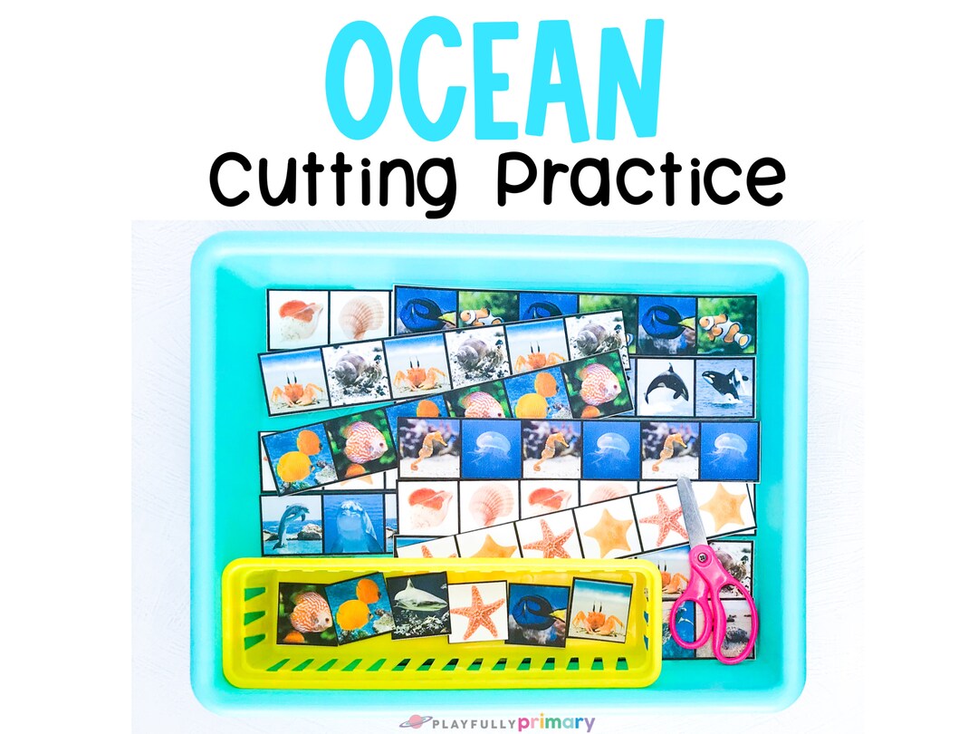 Cutting Practice Scissor Skills Ocean Montessori Cutting Strips, Under ...