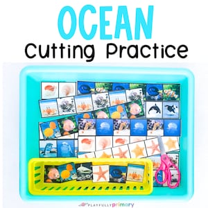 Cutting Practice Scissor Skills Ocean Montessori Cutting Strips, Under ...