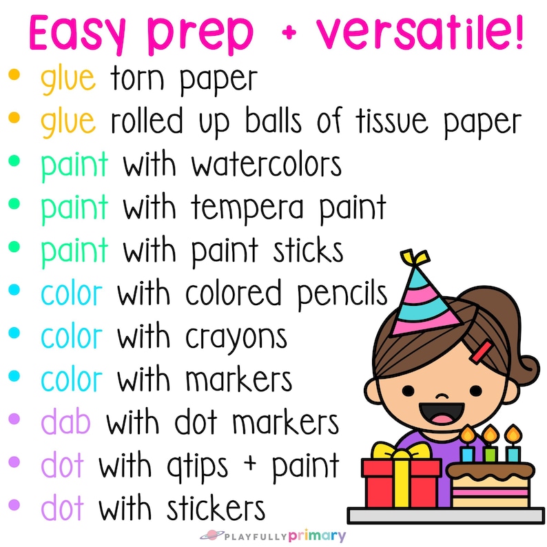 Birthday Crafts for Kids Printable | Preschool Craft Templates for ...