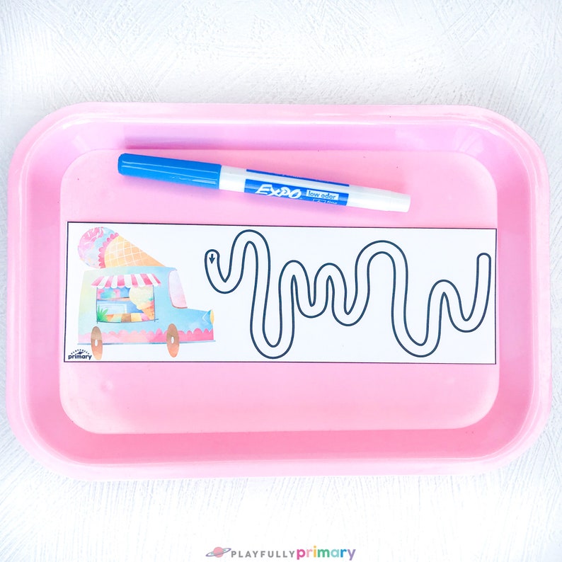 Ice Cream Activities, Prewriting Fine Motor Tracing Worksheet Preschool ...