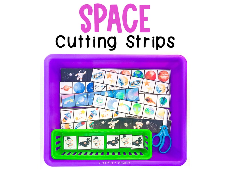 Space Cutting Practice Printable, Preschool Scissor Skills Activities ...