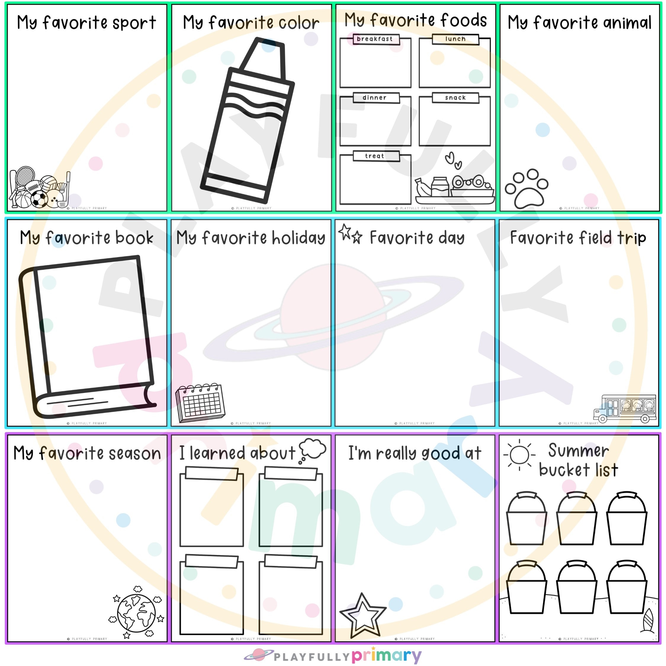 End of Year Memory Book | Kindergarten Graduation Printable Keepsake ...