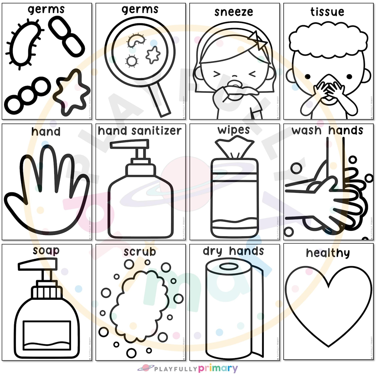Germ Activities for Kids Printable Worksheets, Germs Coloring Page ...