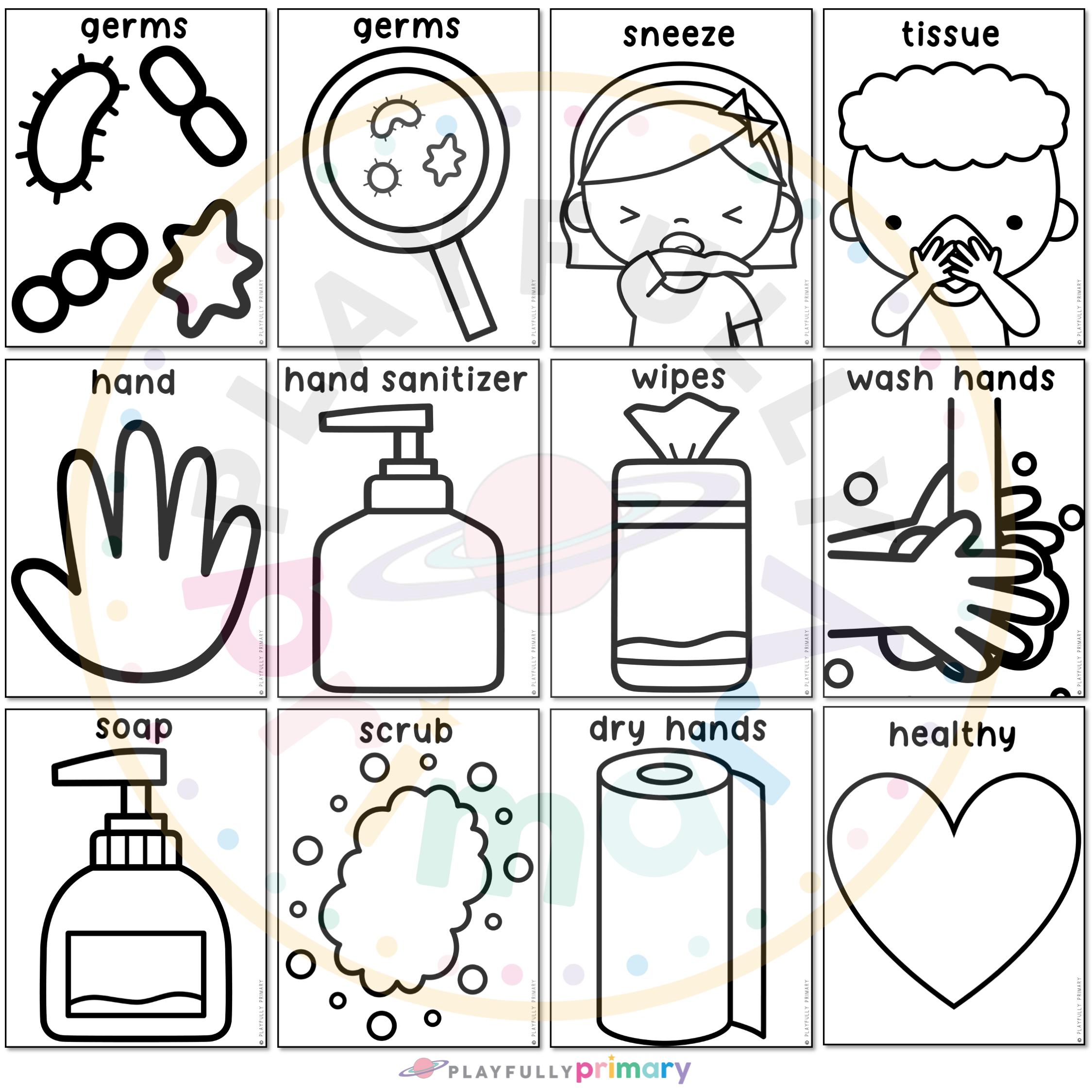 Germ Activities for Kids Printable Worksheets, Germs Coloring Page ...