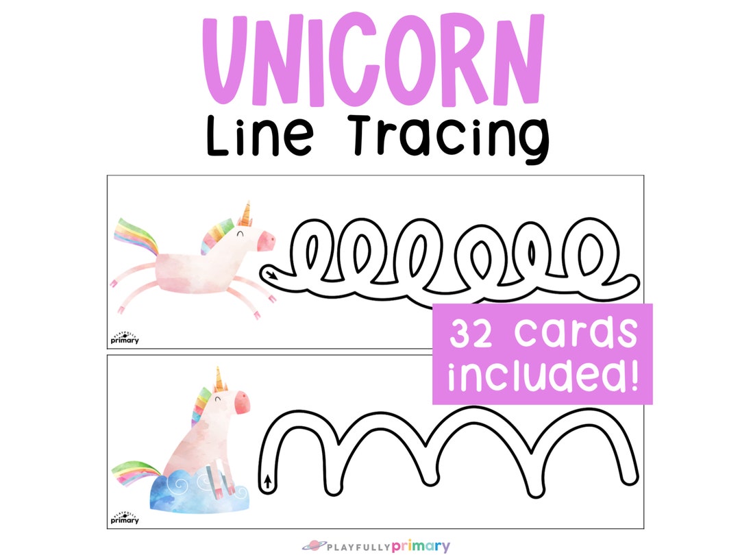 Unicorn Activities, Prewriting Fine Motor Tracing Worksheet Preschool ...