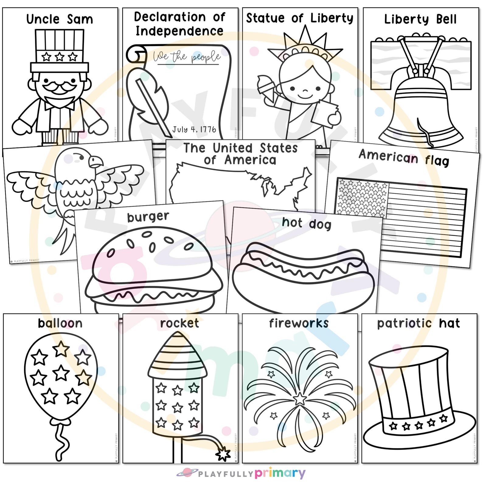 USA Craft Kit | Patriotic Crafts for Kids Printable Independence Day ...