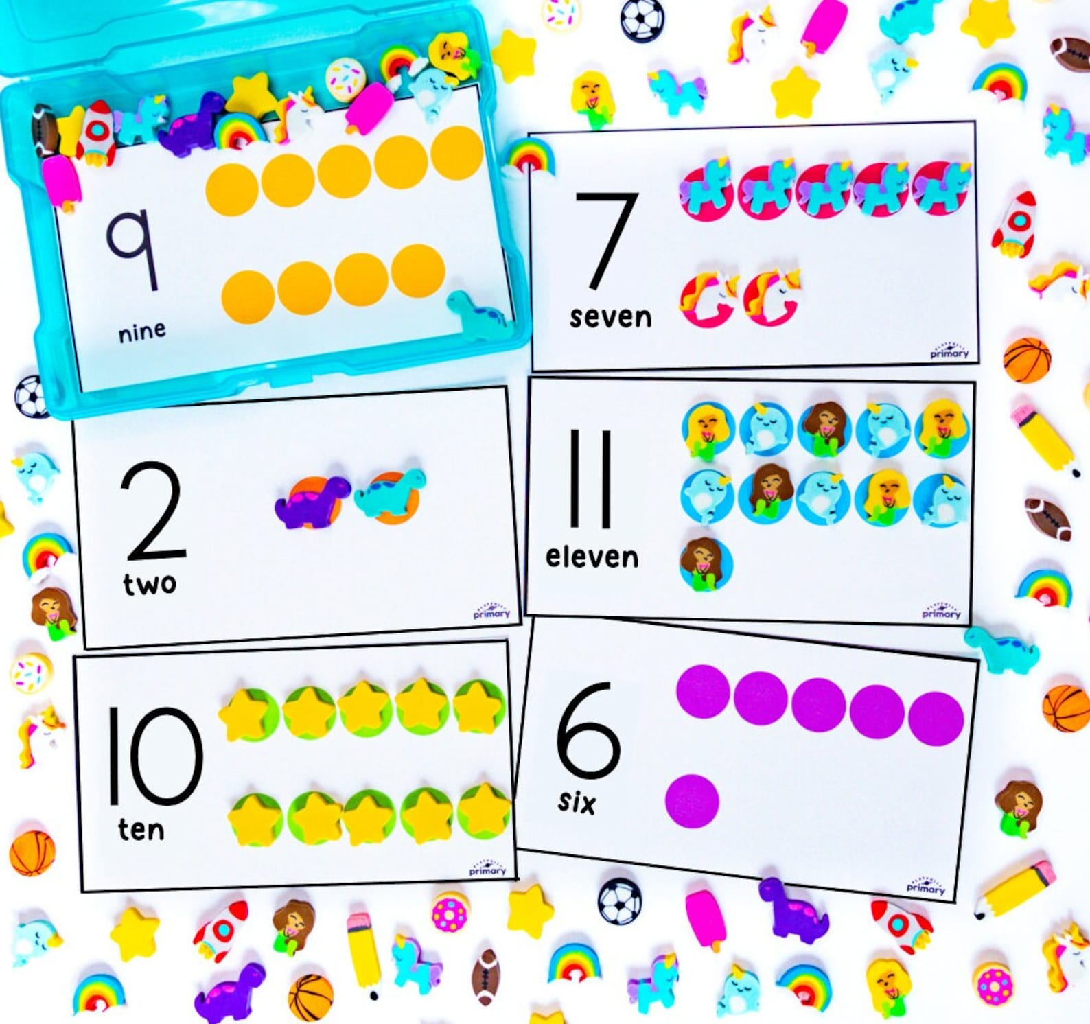 Counting Printable Counting Mats Preschool Mini Eraser Task Cards ...