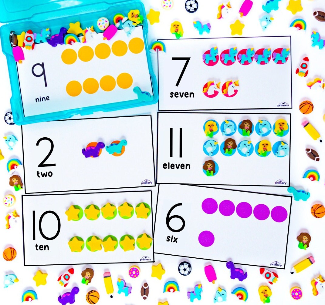 Counting Printable Counting Mats Preschool Mini Eraser Task Cards ...