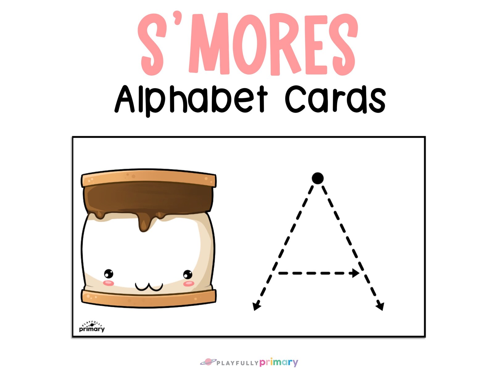 Letter Tracing Printable Smores, Alphabet Tracing Flashcards, Camping ...