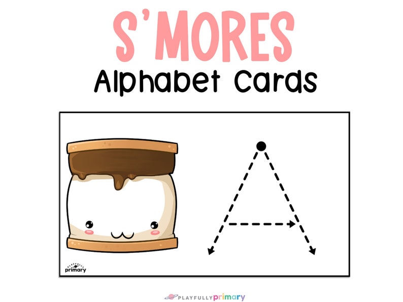 Letter Tracing Printable Smores, Alphabet Tracing Flashcards, Camping ...