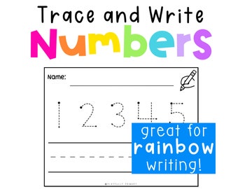 Printable Numbers 1-50 Tracing Worksheets for Preschool Kindergarten ...