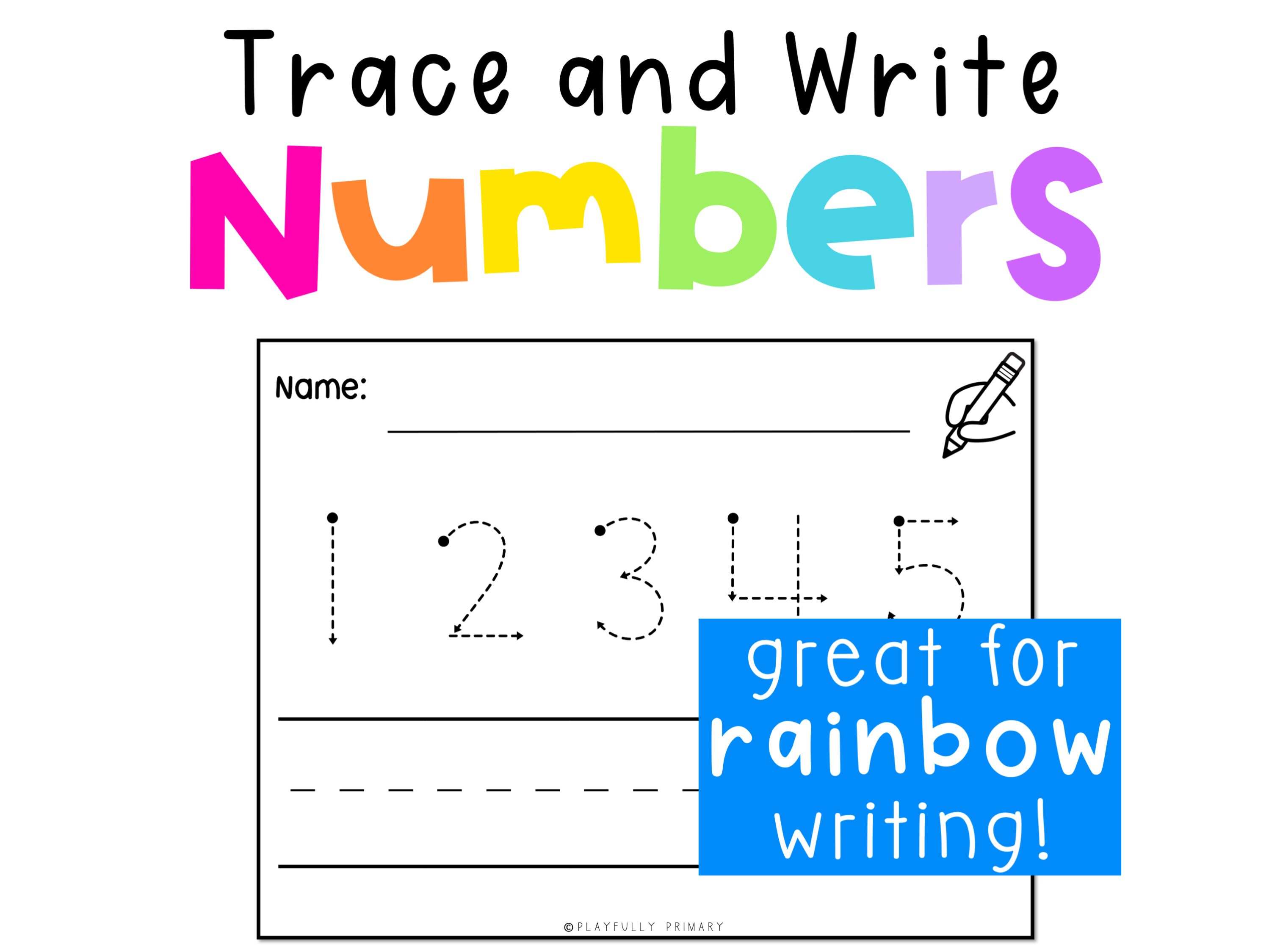 Trace and Write Numbers 1-10 Printable Worksheets - Etsy