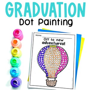 End of Year Graduation Craft for Preschool | Q-tip Painting Printable ...