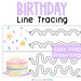 Birthday Line Tracing, Prewriting Fine Motor Tracing Worksheets ...