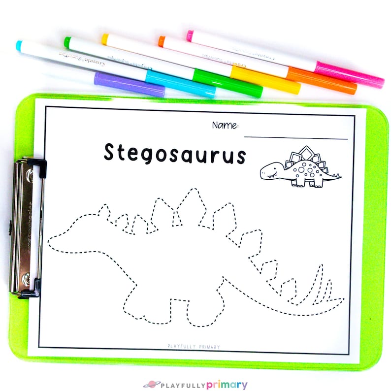 Dinosaur Tracing for Kids, Dinosaur Worksheets, Dinosaur Coloring Pages ...