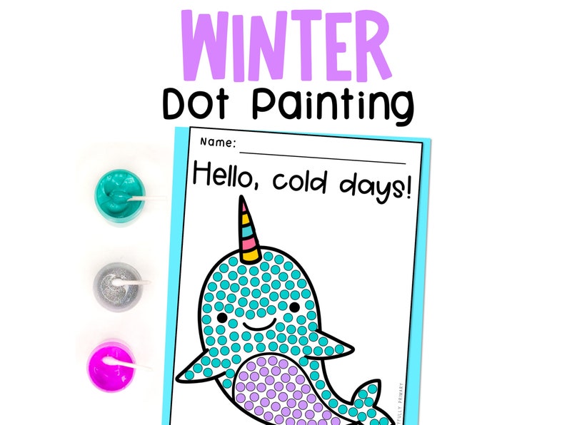 Winter Q-tip Painting Printables, Winter Theme Preschool Worksheets ...