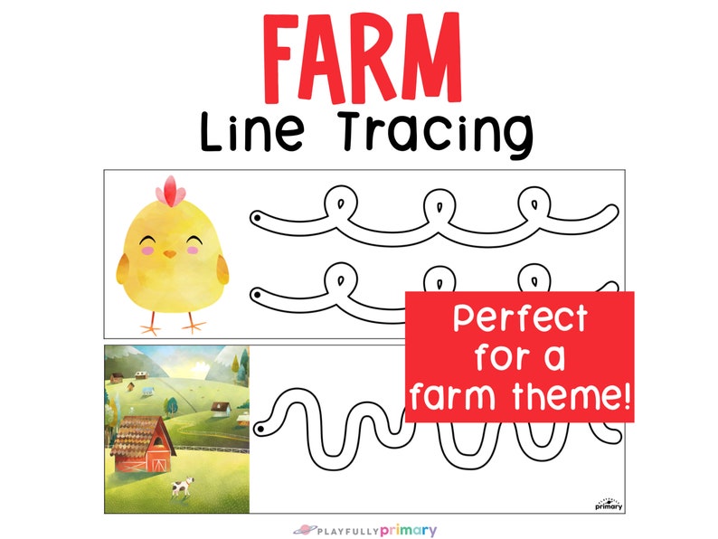Farm Line Tracing Farm Unit Study Fine Motor Skills Activity Farm ...