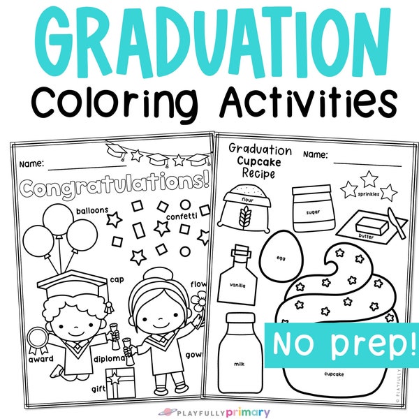 Graduation Coloring Sheets - Etsy