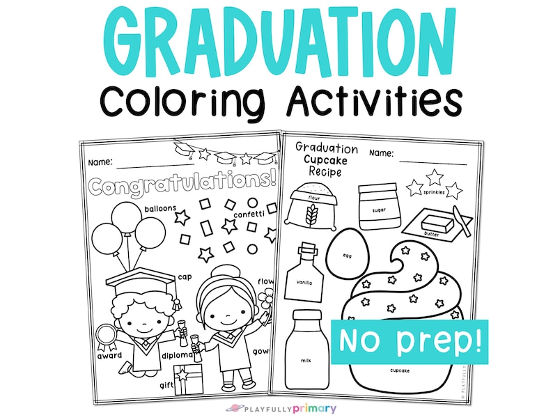 Graduation Coloring Sheet, Kindergarten Graduation Coloring Page, End ...