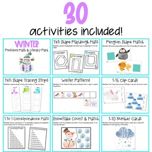 Winter Preschool Activities Pack Printable, Winter Homeschool ...