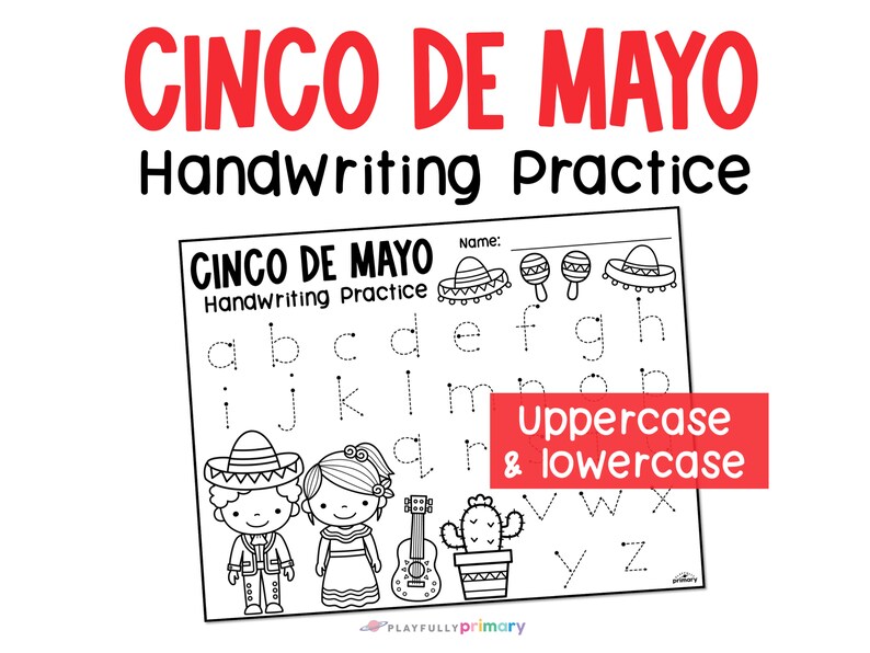 Cinco De Mayo Alphabet Tracing Printable Handwriting Worksheet ...