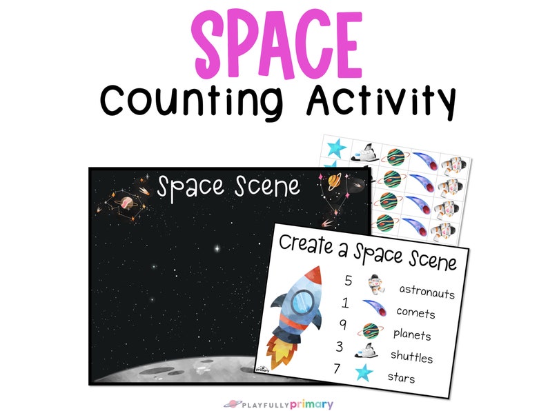Space Counting Activity Preschool Kindergarten Homeschool - Etsy