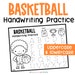 Basketball Activity Sheet Printable Tracing Worksheet, Handwriting ...