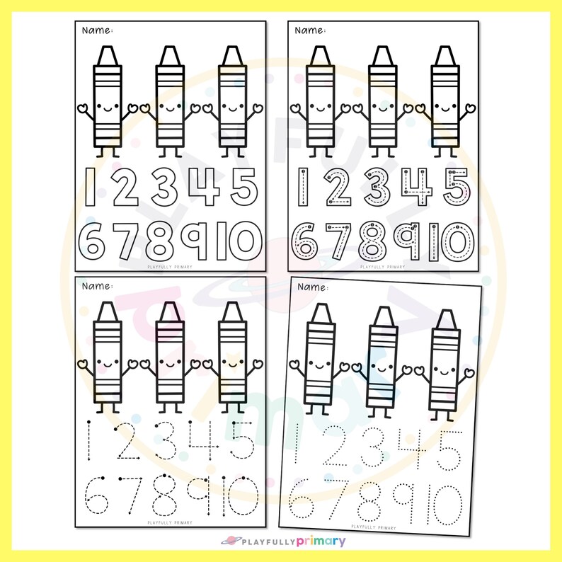 Coloring Pages for Kids Number Worksheets for Preschool + Kindergarten ...