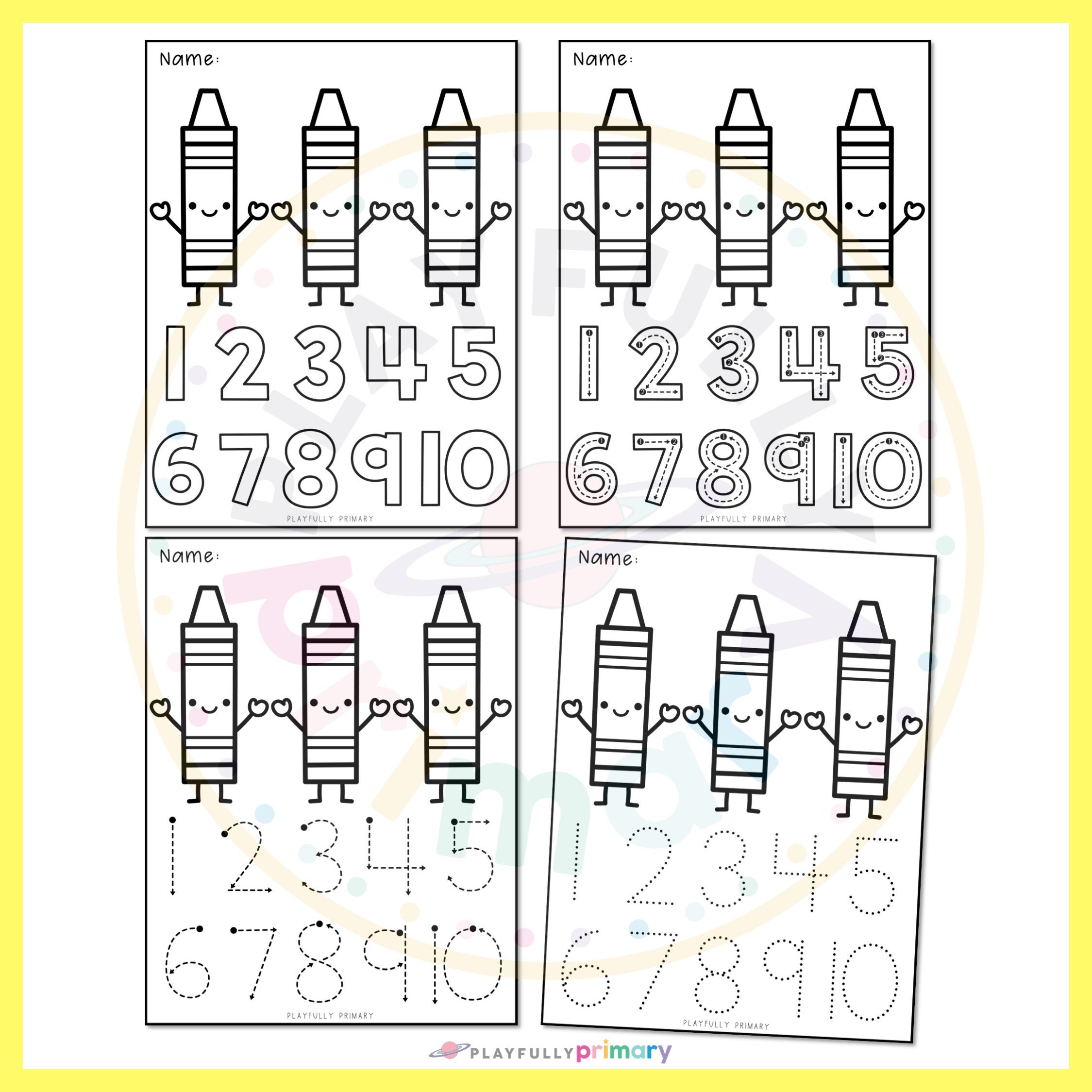 Coloring Pages for Kids Number Worksheets for Preschool + Kindergarten ...