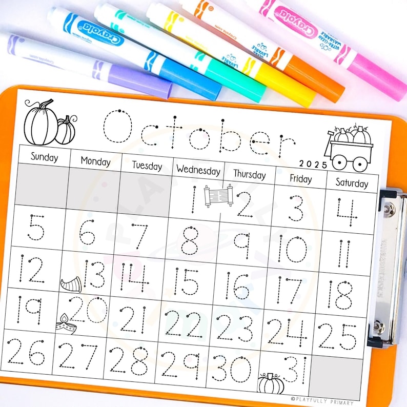 October Calendar 2026 Printable Calendar Tracing Worksheets ...