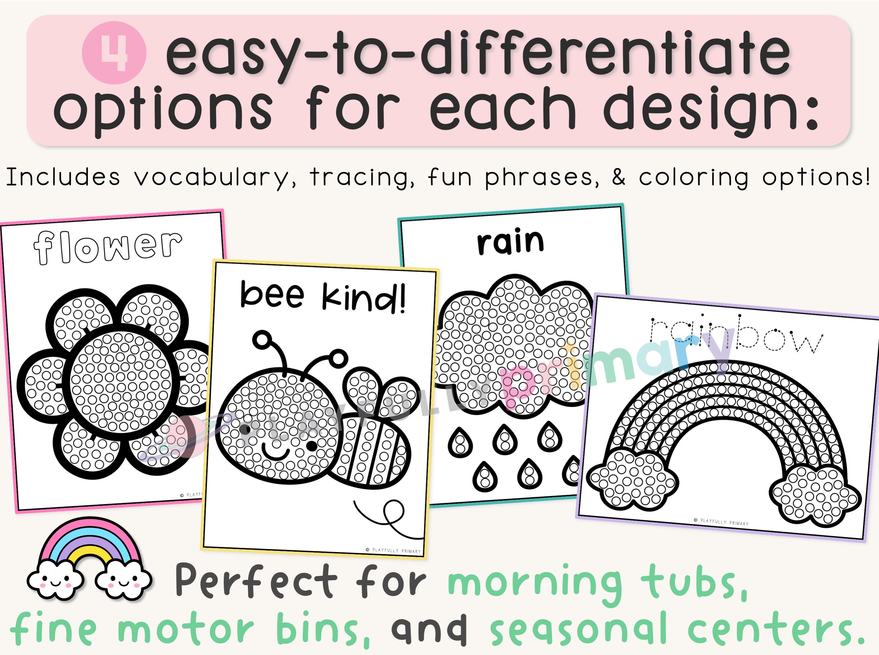 Spring Q-tip Painting Templates | Preschool Pre-k Kindergarten | Fine ...