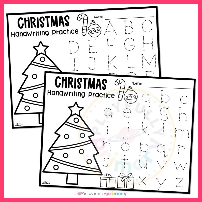 Christmas Worksheets for Kids, Alphabet Handwriting Practice Printables ...