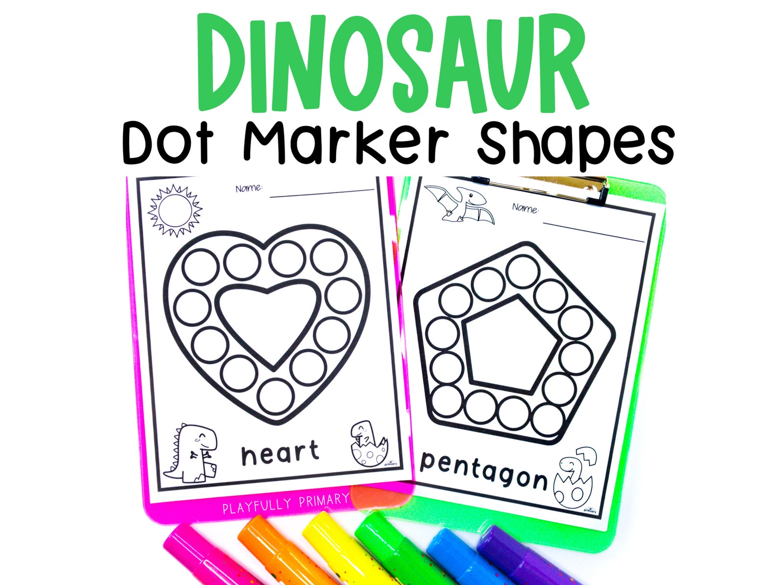 Dinosaur Dot Marker Activity Pages, Do a Dot Printable Preschool Shapes ...