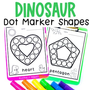 Dinosaur Dot Marker Activity Pages, Do a Dot Printable Preschool Shapes ...