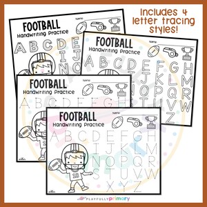 Football Alphabet Tracing Printable Handwriting Worksheet, Printable ...