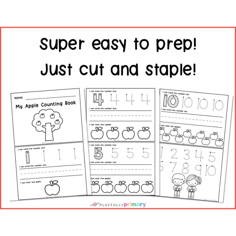 Apple Counting to 10 Mini Book - Apple Theme Preschool Printable ...