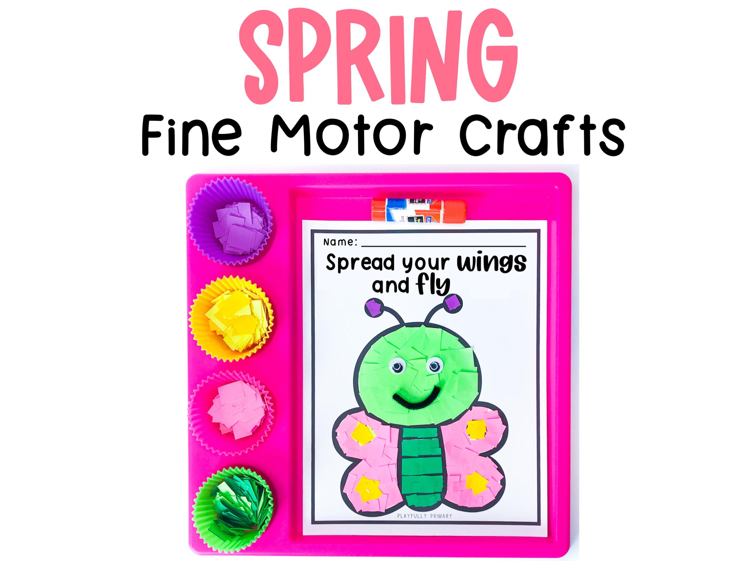 Easy Spring Crafts for Kids | Tear Art Printable Craft Kit | Butterfly ...