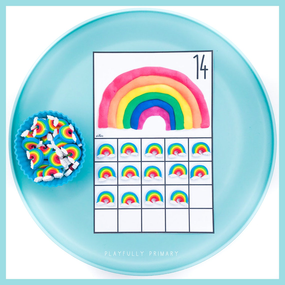 Rainbow Playdough Ten Frames Counting to 20 Activity - Etsy
