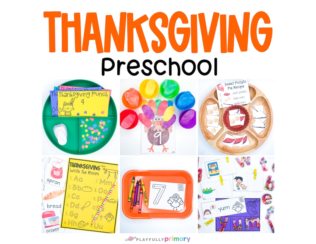 Thanksgiving Preschool Printable Unit, November Math and Literacy ...
