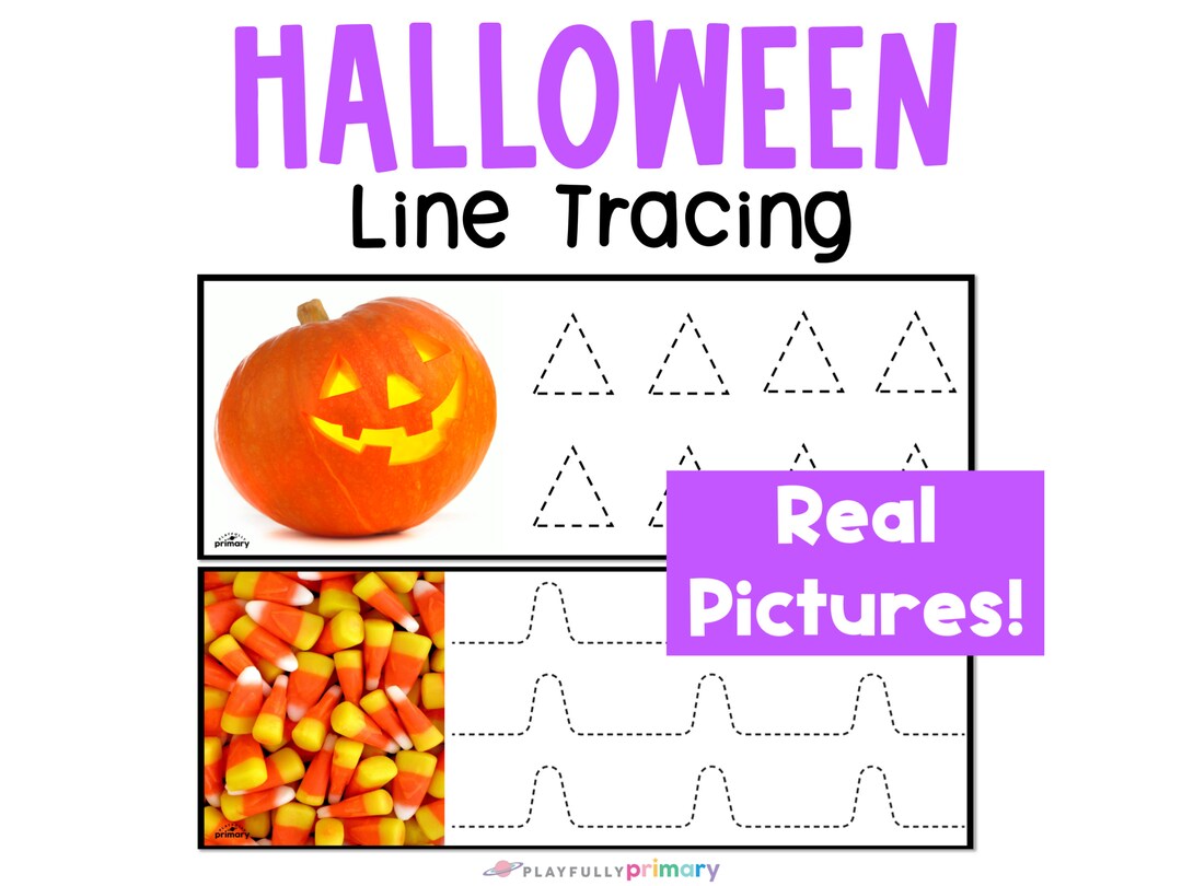 Halloween Tracing Worksheets, Tracing Lines and Shapes, Halloween ...