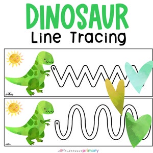 Dinosaur Line Tracing Preschool Printable Prewriting Fine Motor Tracing ...