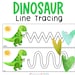 Dinosaur Line Tracing Preschool Printable Prewriting Fine Motor Tracing ...