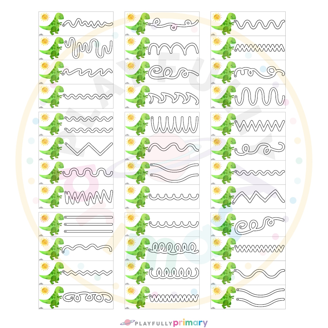 Dinosaur Line Tracing Preschool Printable Prewriting Fine Motor Tracing ...